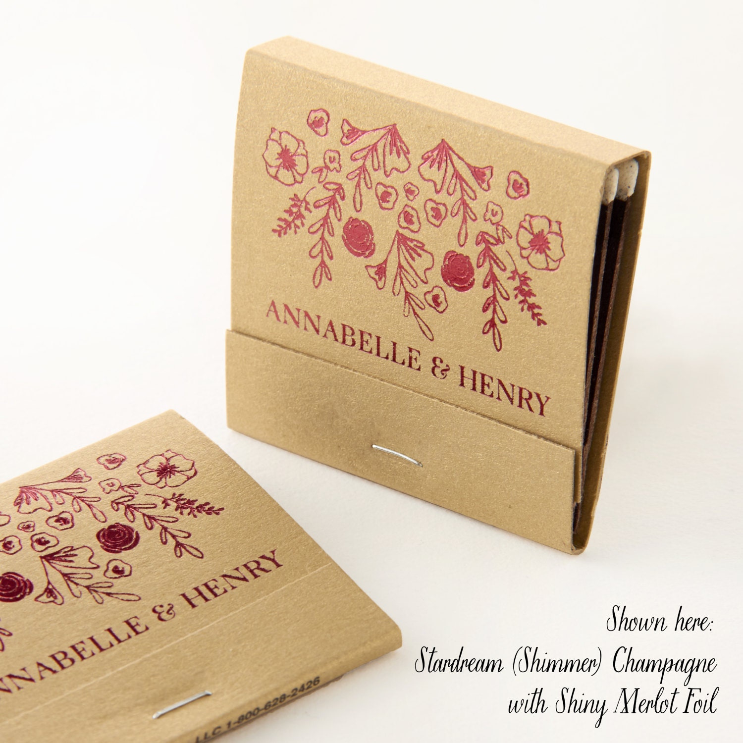 Personalized Matchbooks Custom Roses Design Wedding Favor - Etsy