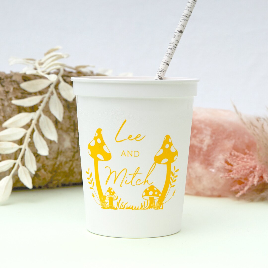 Personalized Mushroom Party Cups - Enchanted Mushroom Forest - 16oz ...