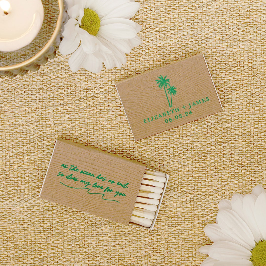 Romantic Beach Vibes Matchbox Wedding Favor Matches, Wedding Decor ...