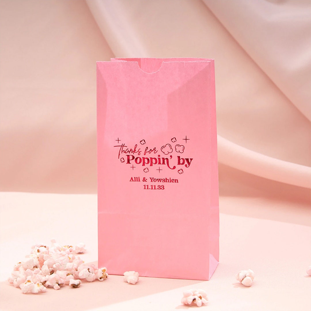 Thanks for Poppin' by Popcorn Bags Wedding Favor, Personalized Party ...