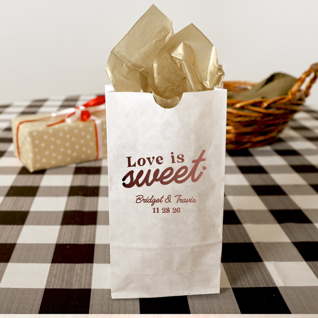 Love is Sweet Favor Bag - Personalized Goodie Bags - Customized Party ...