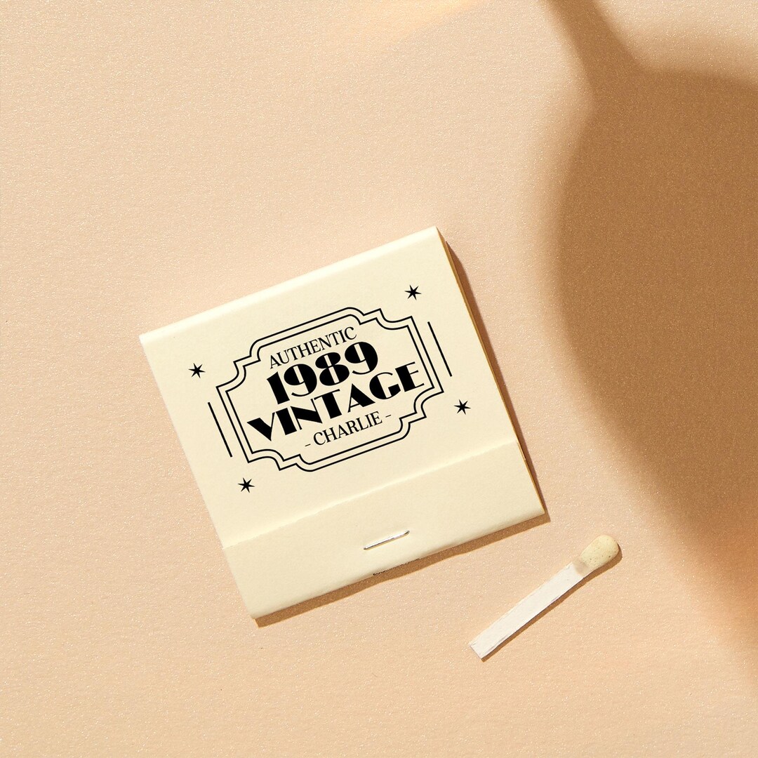 Custom Printed Vintage Birthday Matchbooks -vintage Year Birthday ...