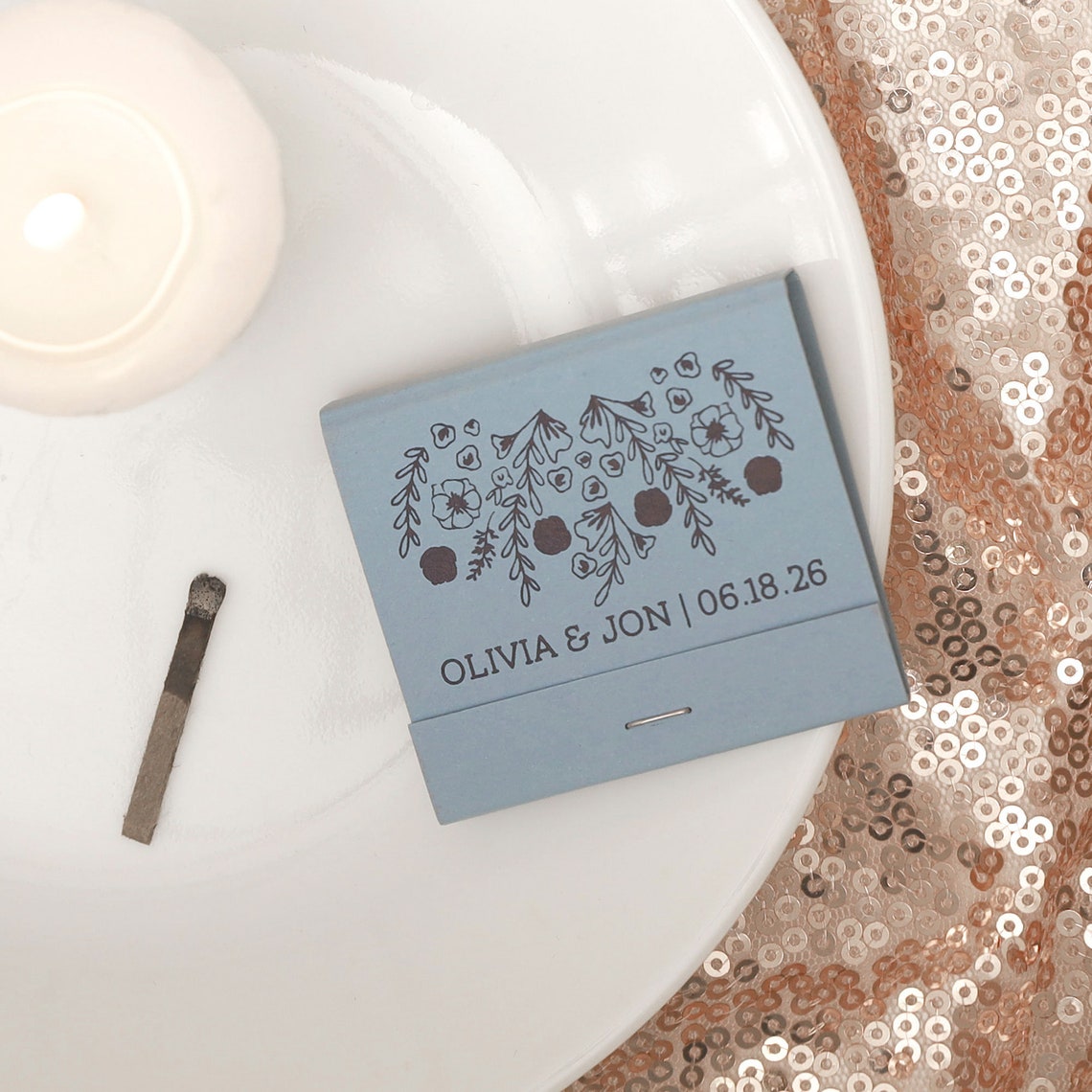 Personalized Matchbooks Custom Roses Design Wedding Favor - Etsy