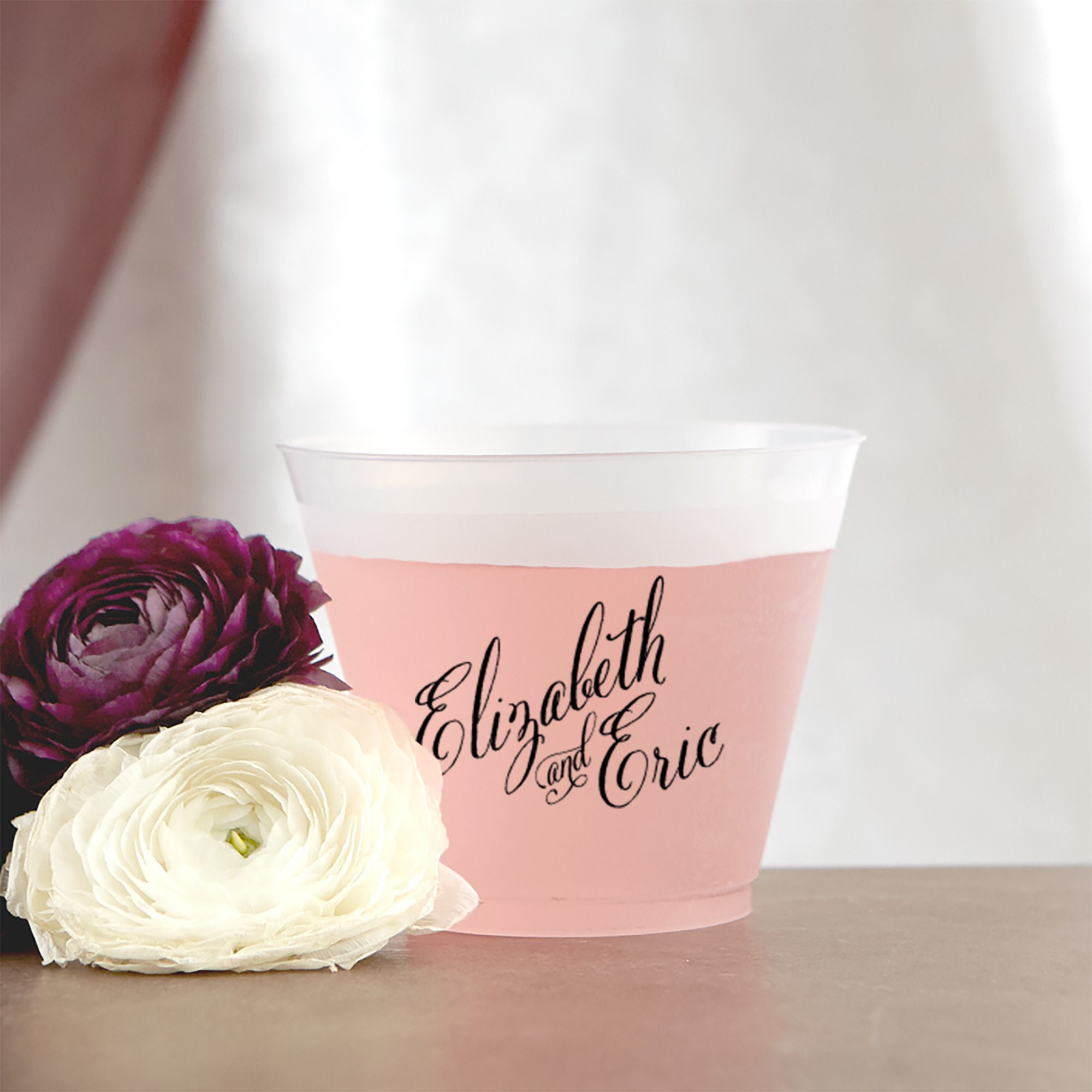 Custom Script Cups Script Names 9oz Plastic Frost Flex - Etsy