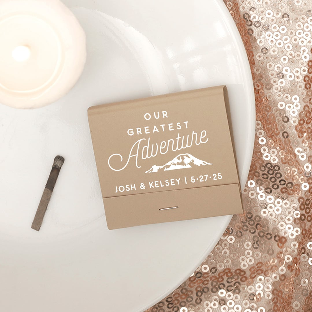 Wedding Matchbooks Personalized Our Greatest Adventure Wedding Favor ...