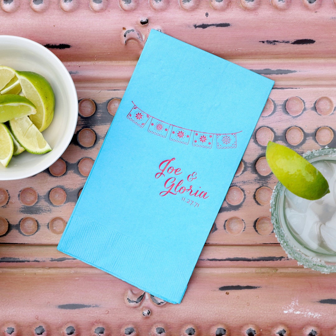 Personalized Guest Hand Towels Papel Picado Party Banner Wedding, Party ...