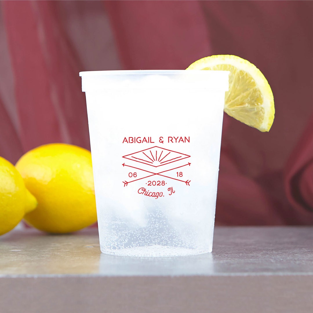 Custom Diamond Arrow Cups, 16oz Plastic Stadium Cups, Personalized ...