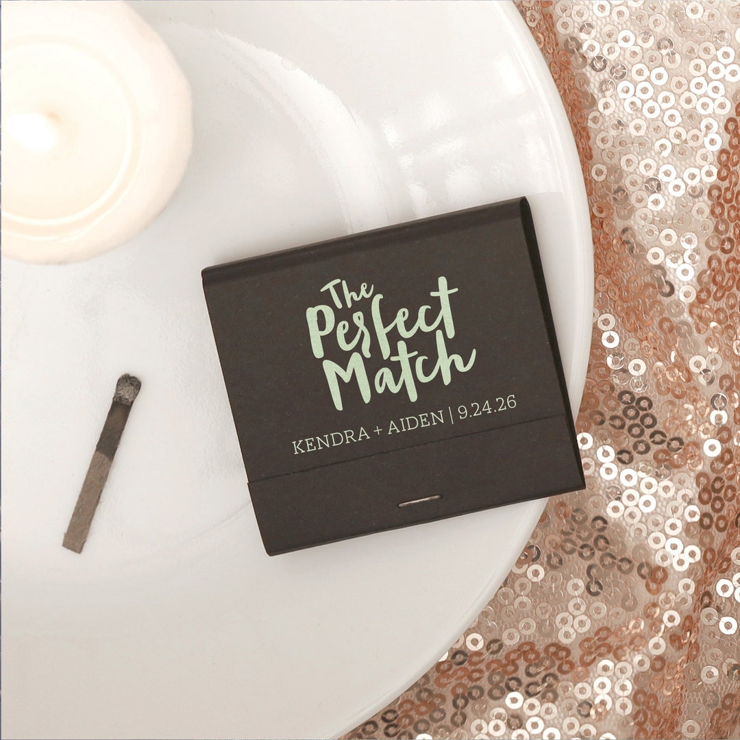 The Perfect Match Wedding Matchbook Personalized - Wedding Favor ...