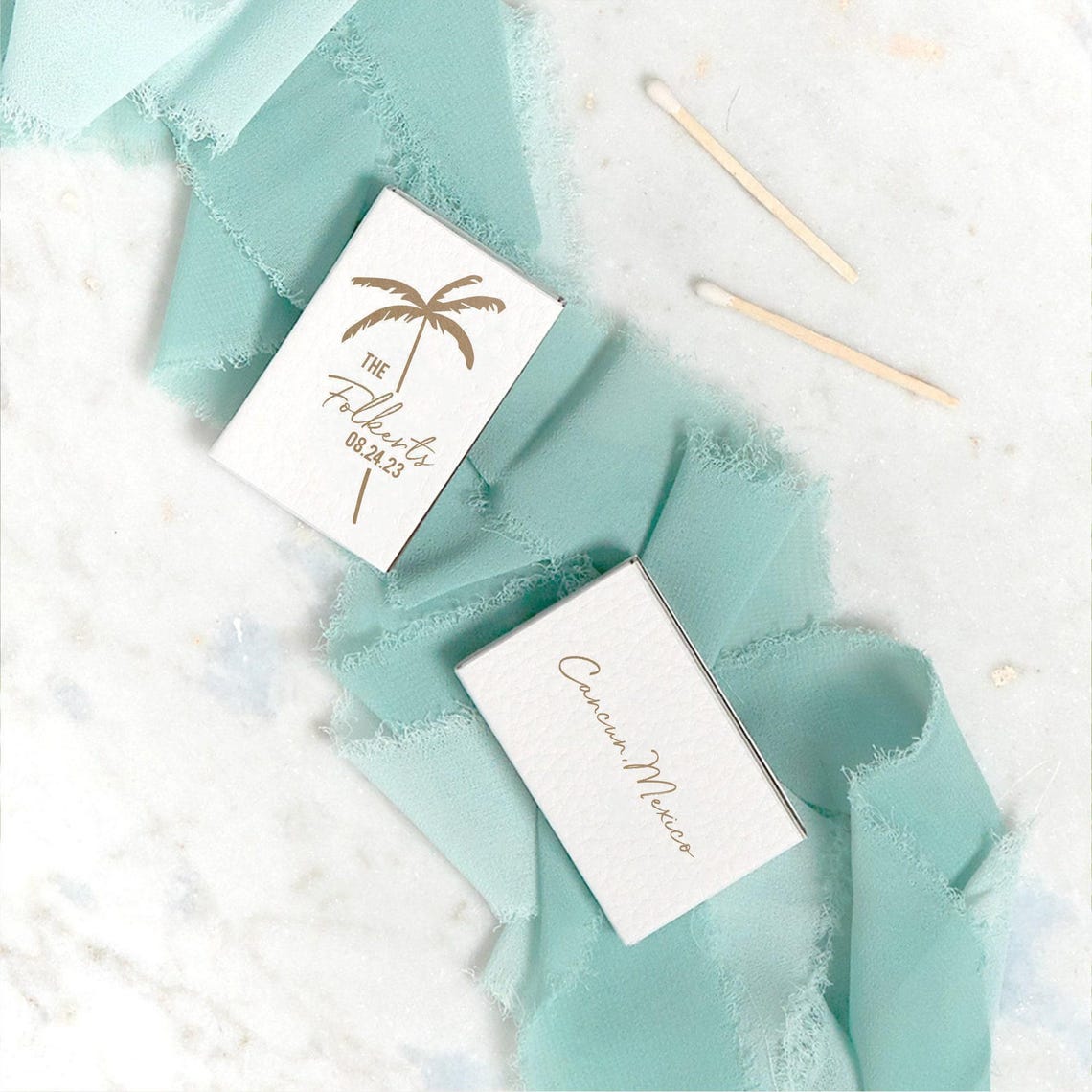 Tropical Palm Tree Matchbox - Wedding Favor Matches, Wedding Decor ...