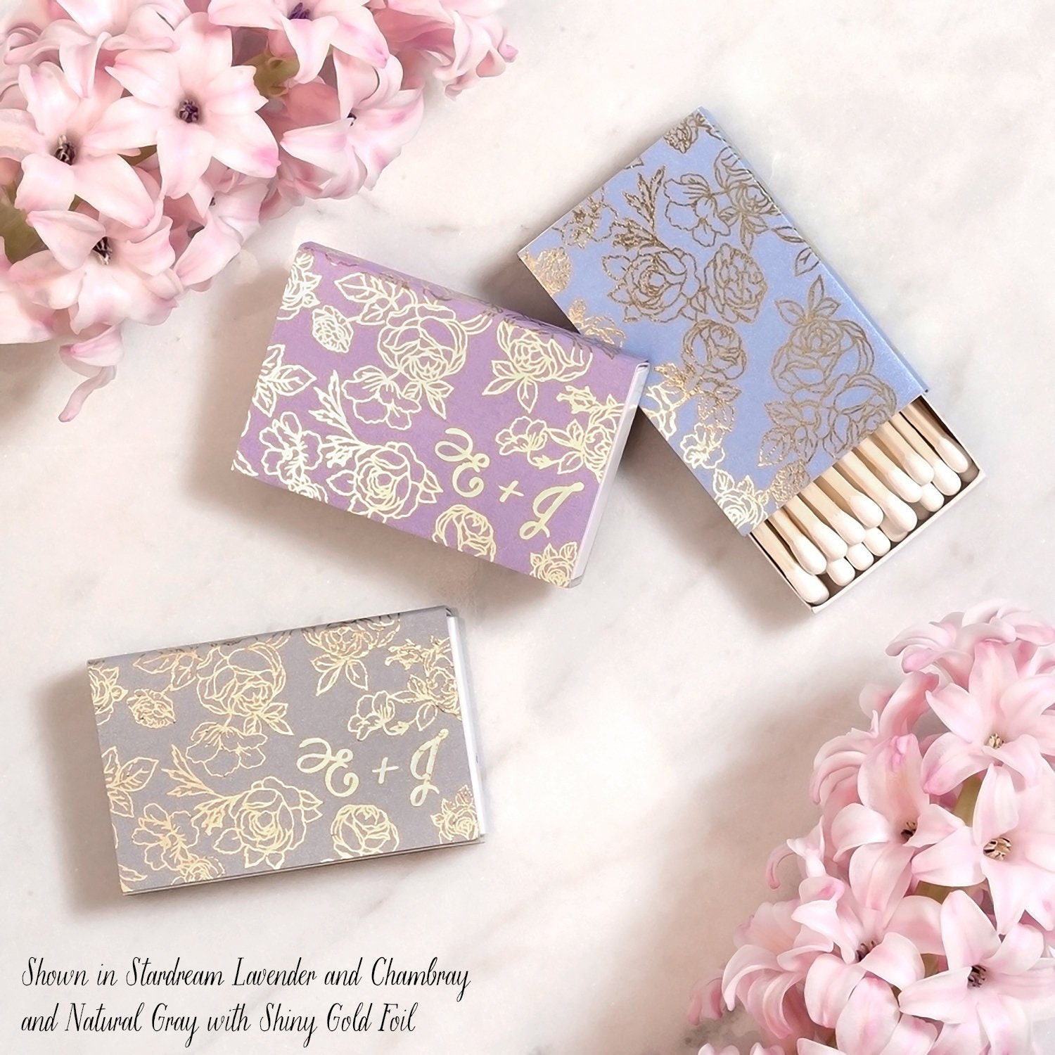 Personalized Floral Wedding Matchboxes Bespoke Custom | Etsy