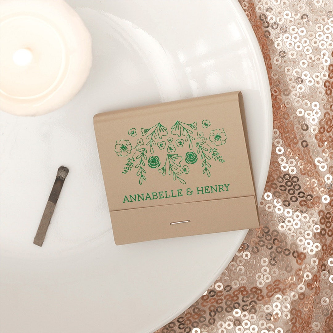 Personalized Matchbooks Custom Roses Design - Wedding Favor Matches ...