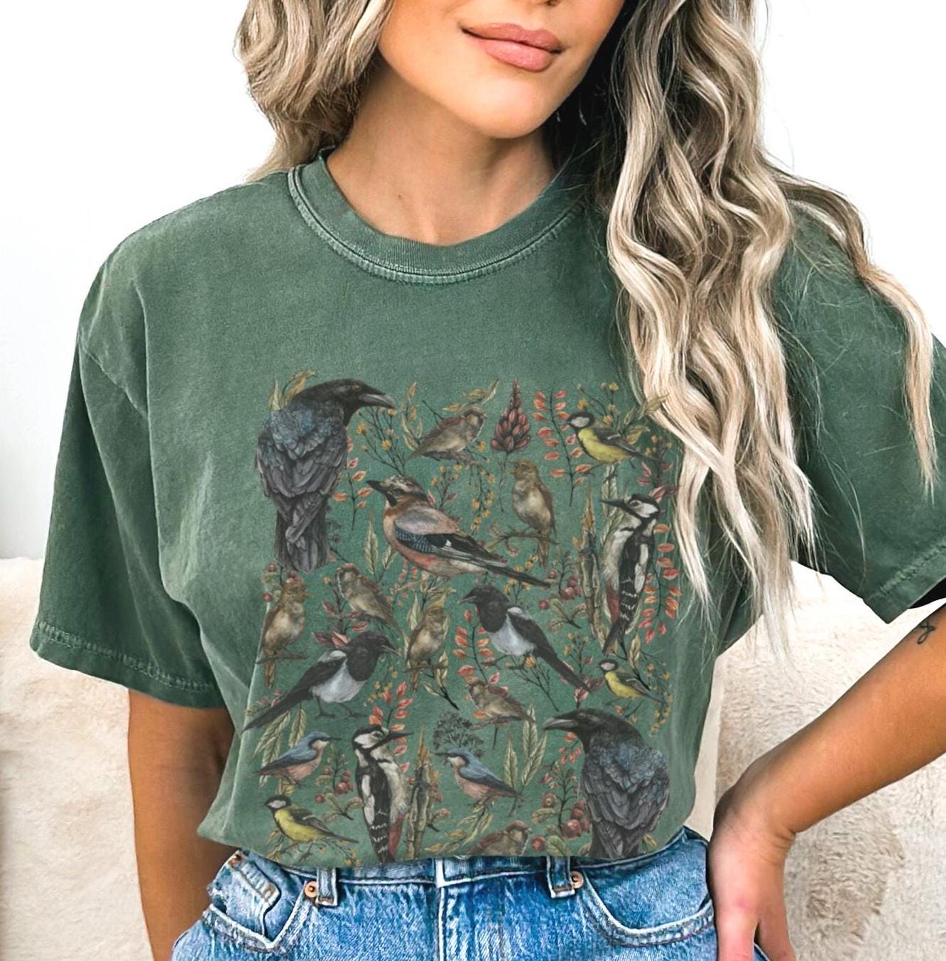 Boho Bird Shirt, Cottagecore T Shirt, Comfort Colors Tshirt, Naturecore ...