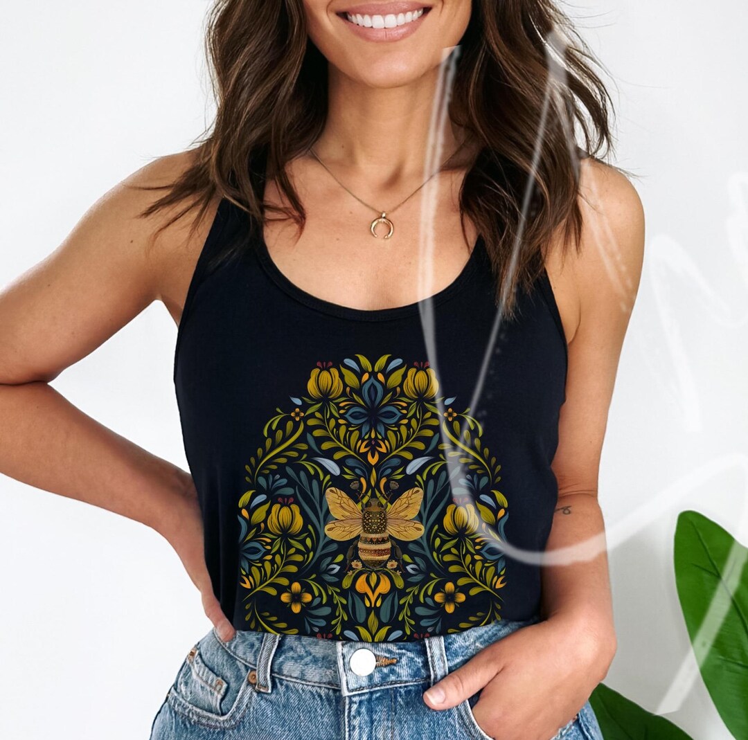 Cottagecore Tank Top, Be Folk Art Tank Top, Gift for Mom, Best Gift ...