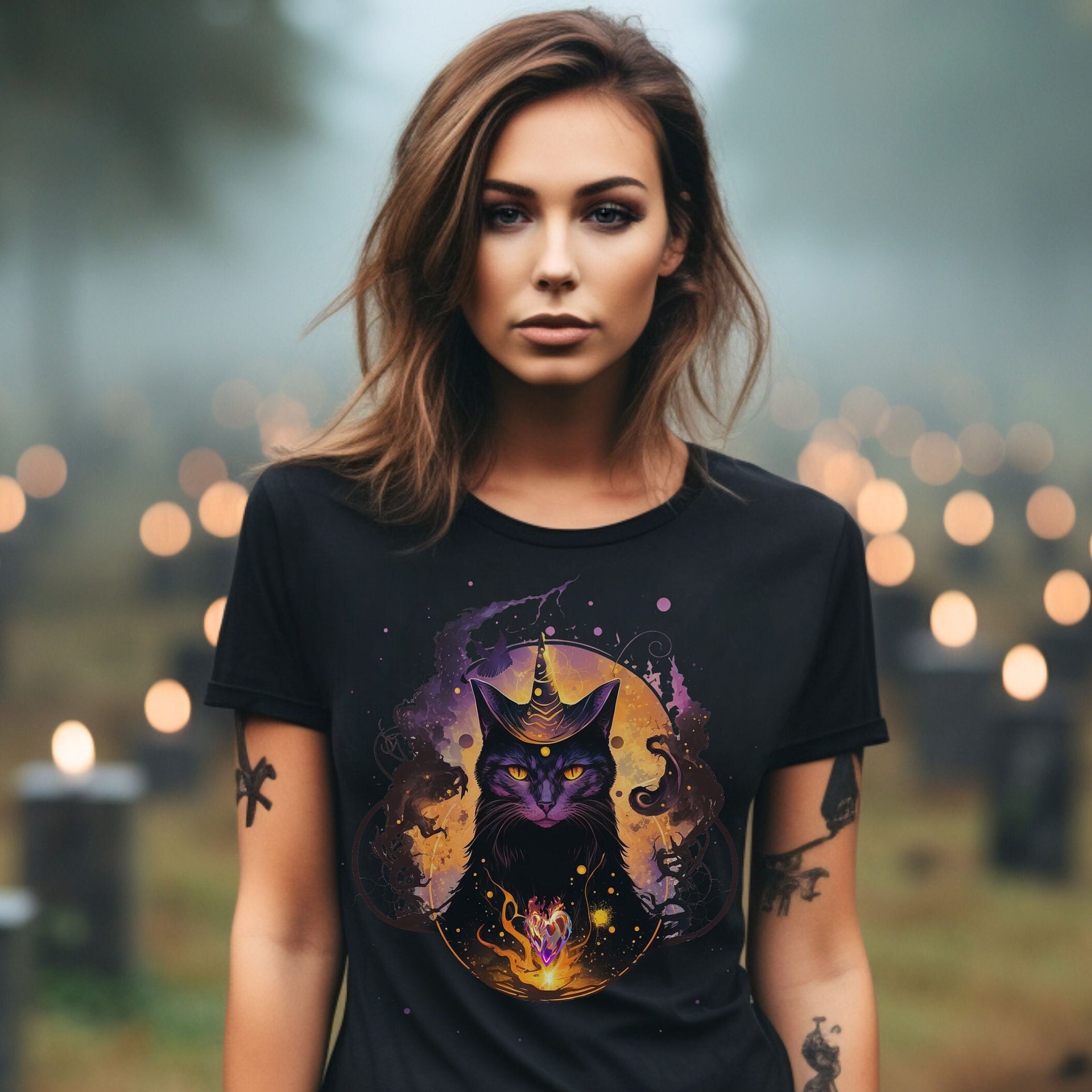 Cat Witch Shirt, Cute Witchy Kitty Halloween Shirt, Cat Lover Halloween ...