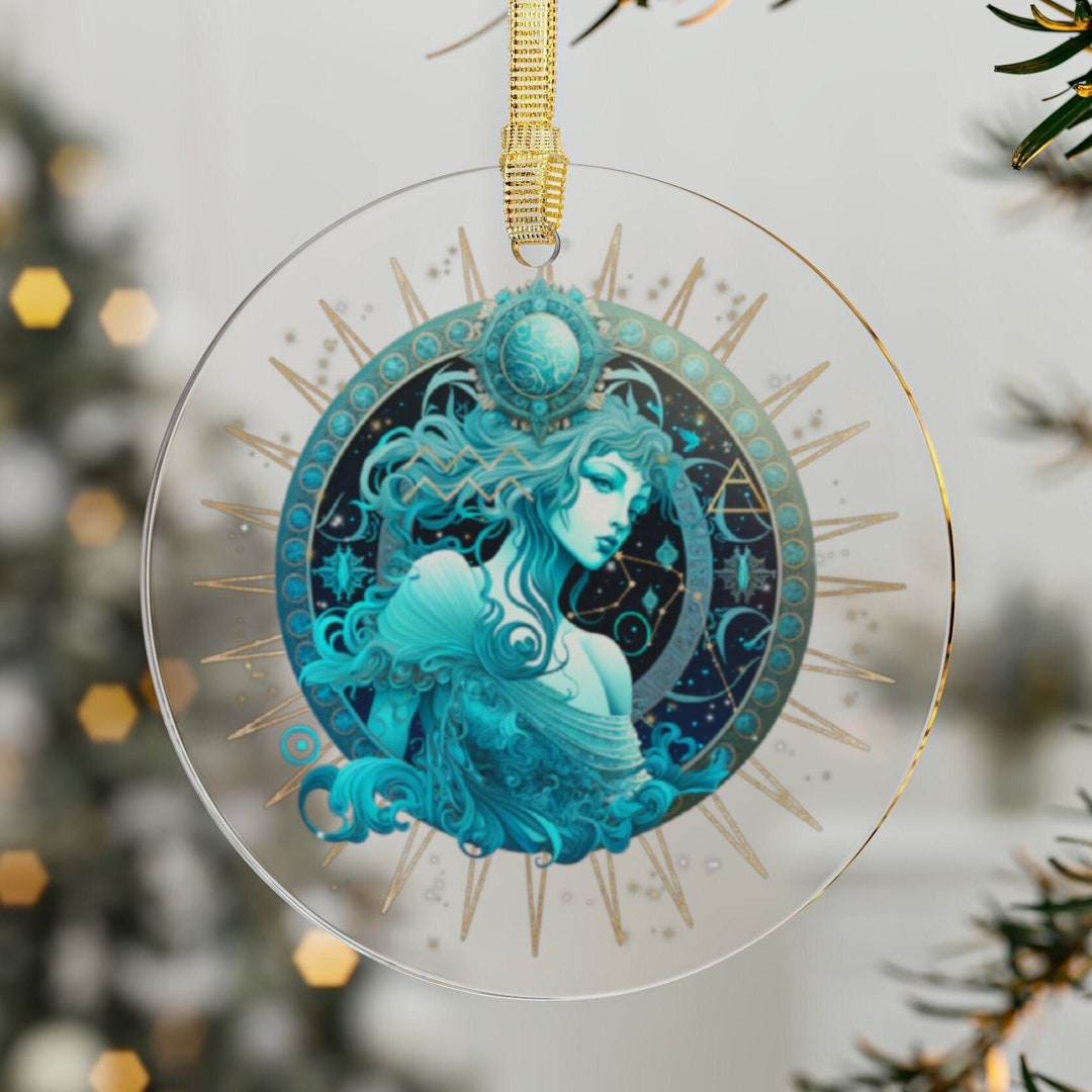 Aquarius Ornament, Aquarius Christmas Ornament, Aquarius Sign Gift ...