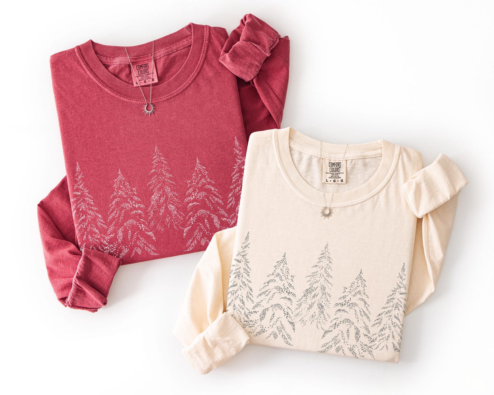 Snow Tree Long Sleeve Comfort Colors ® T Shirt, Wintercore Minimalist ...