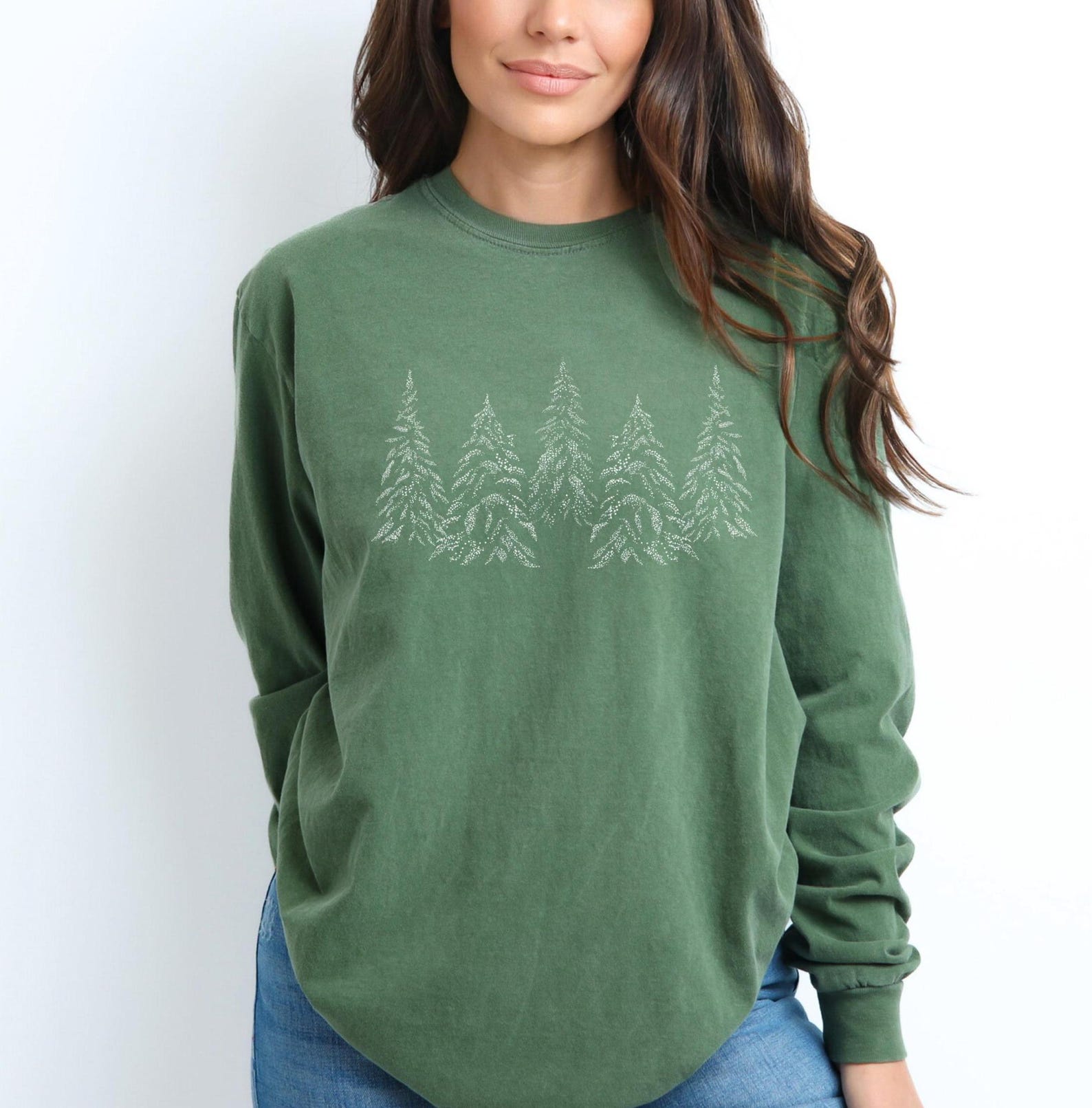 Snow Tree Long Sleeve Comfort Colors ® T Shirt, Wintercore Minimalist ...