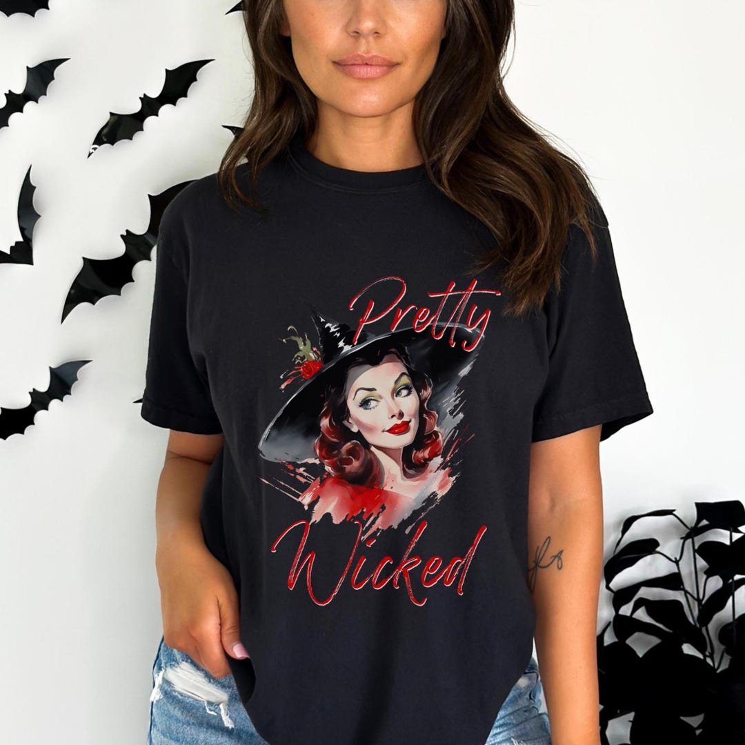 Retro Glam Wicked Witch T-shirt, Comfort Colors Shirt, Vint Glamour ...