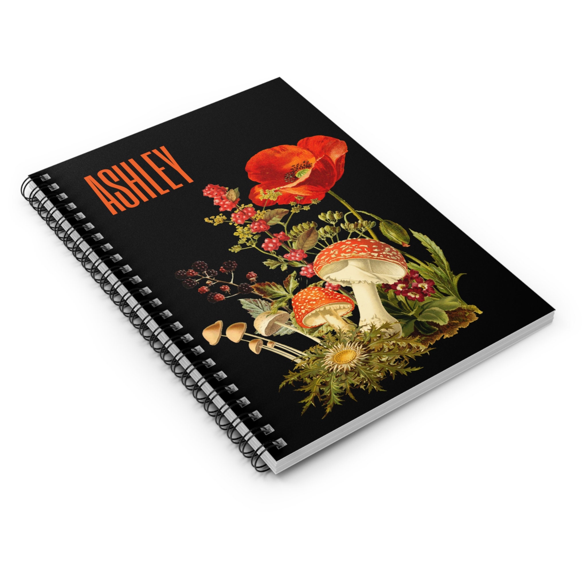 Botanical Mushroom Personalized Notebook, Personalized Journal ...