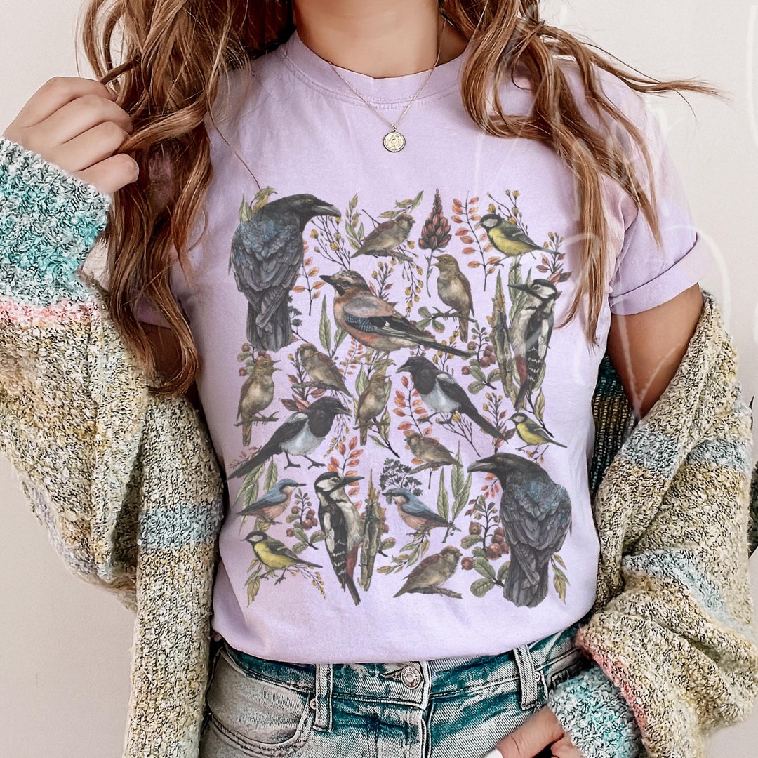Boho Bird Shirt, Cottagecore T Shirt, Comfort Colors Tshirt, Naturecore ...
