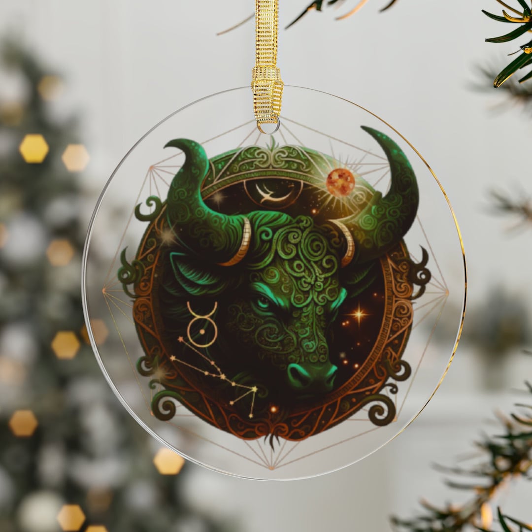 Taurus Ornament, Taurus Christmas Ornament, Taurus Sign Gift, Taurus ...
