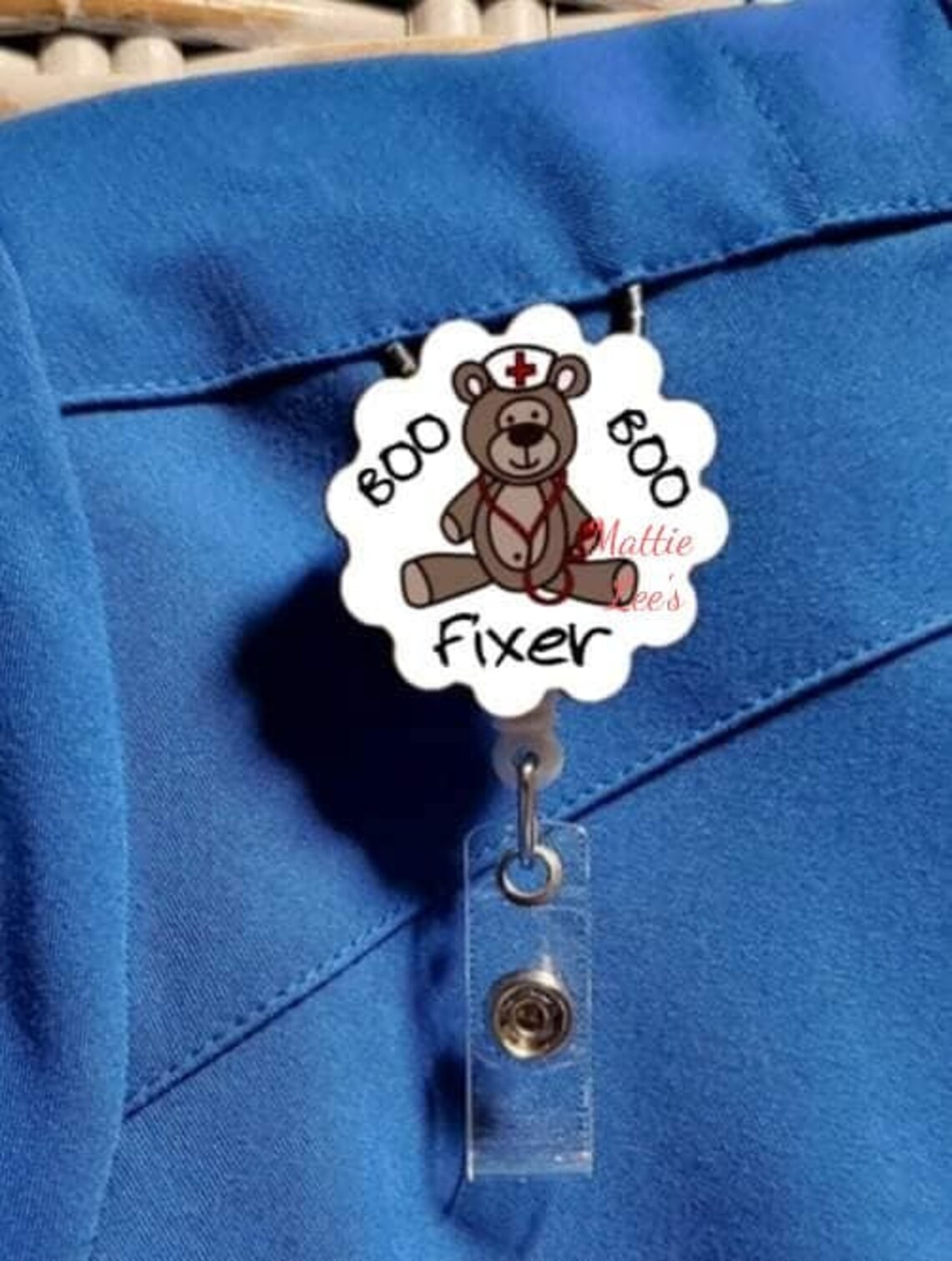 Nurse Retractable With Alligator Clip. Boo Boo Fixer Nurse - Etsy