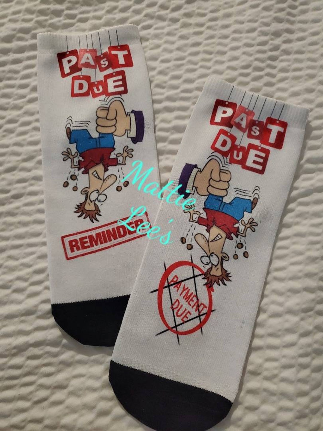 Bill Collector Theme Custom Adult Dress Ankle Socks With a Message ...