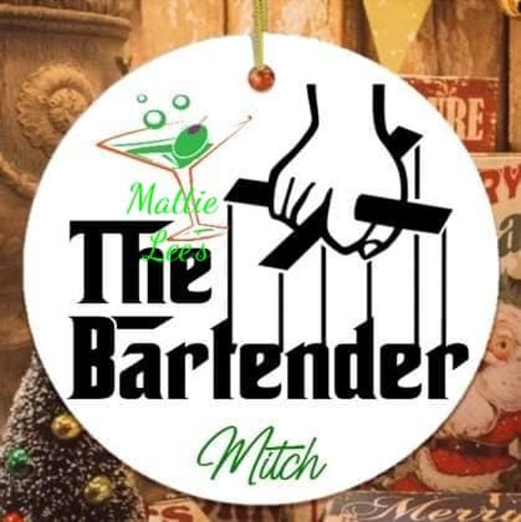The Bartender. Sublimation Ceramic Type Christmas Ornament. - Etsy