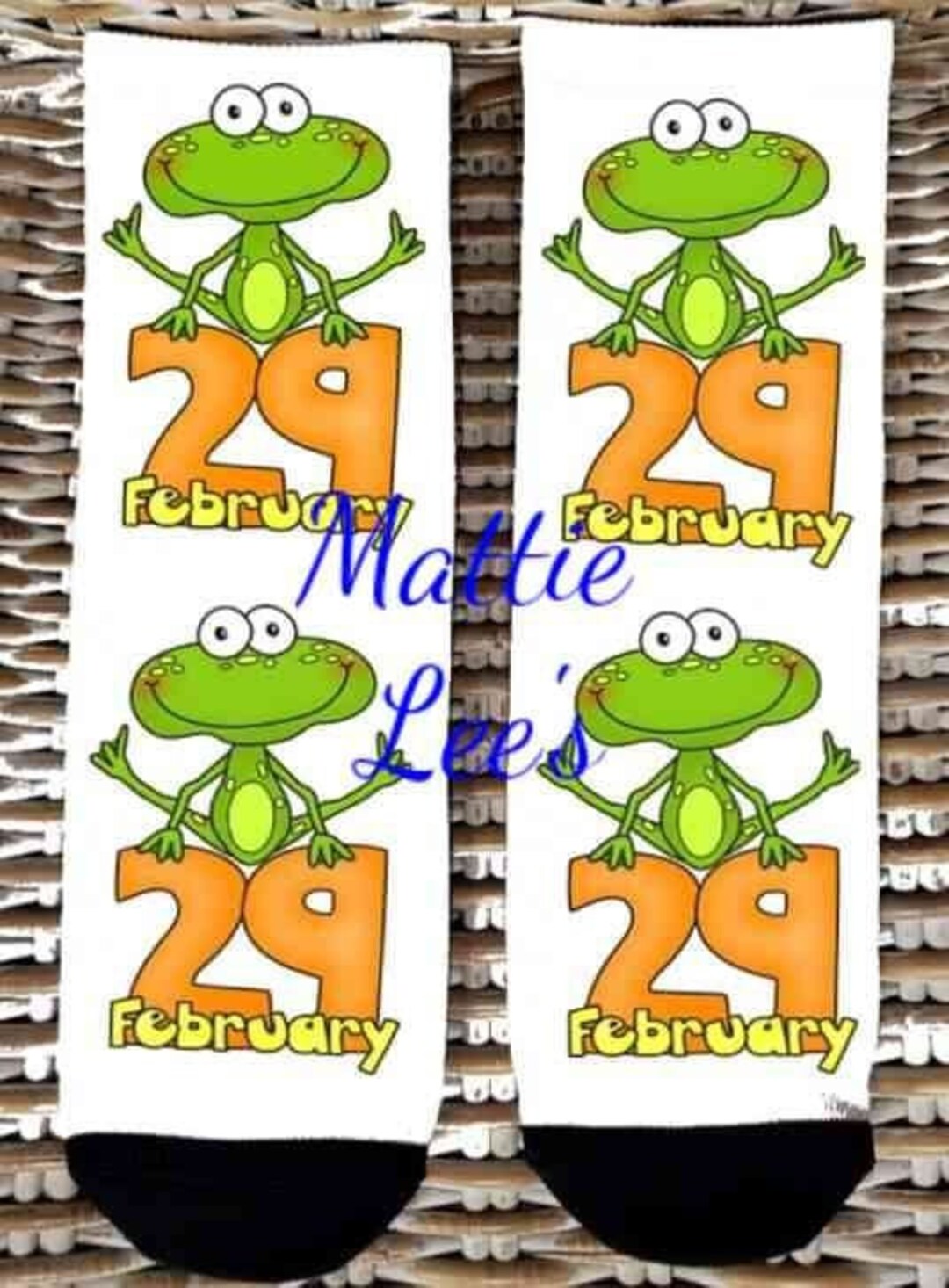 Leap Year Theme. Custom Adult Dress Ankle Socks With a Message. Leap ...