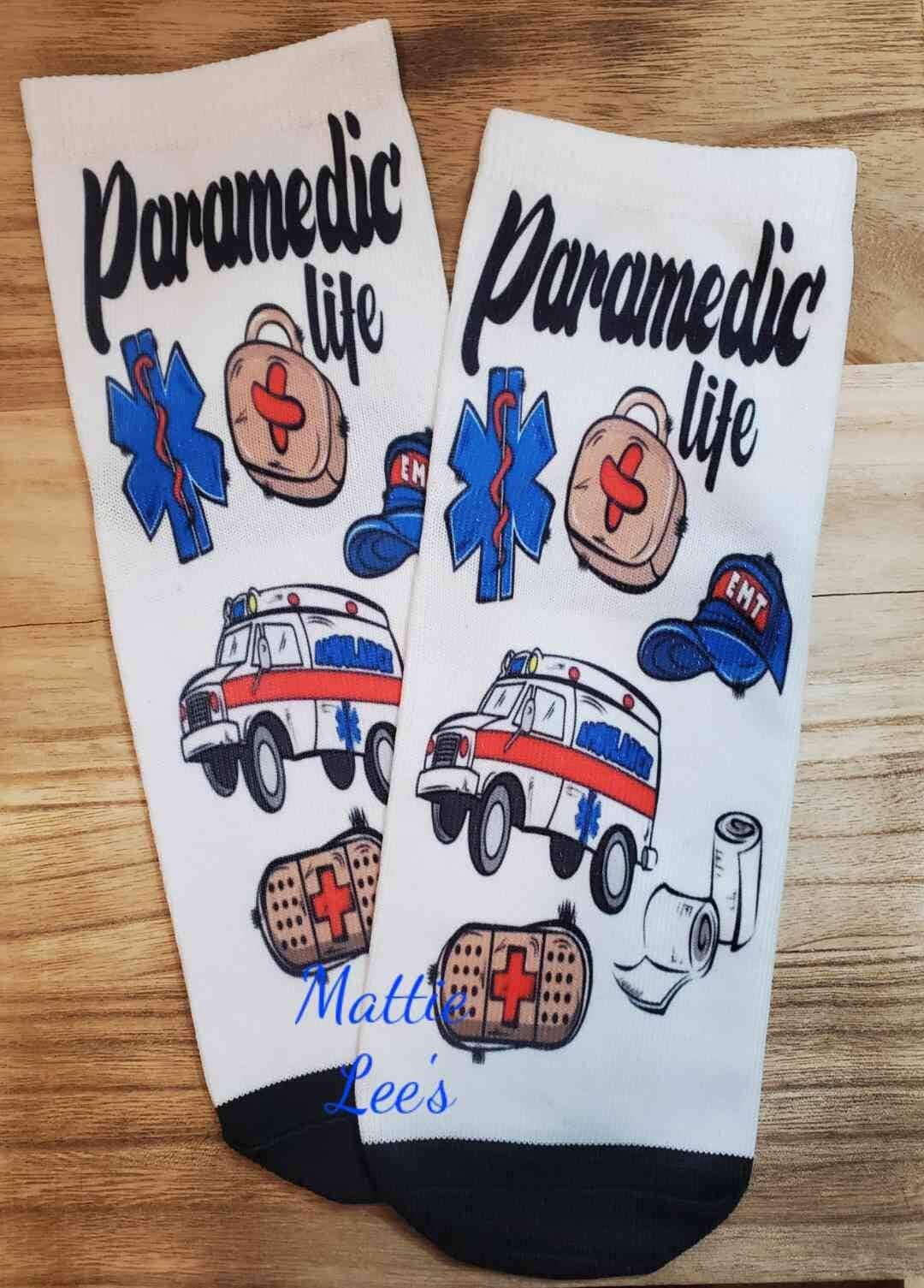 Paramedic Life - Theme Custom Adult Dress Ankle Socks. Ambulance, ER ...