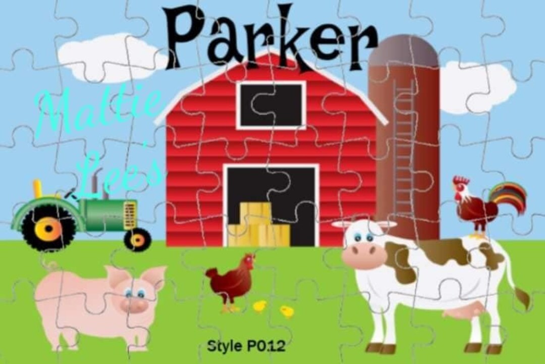 Farm Name Puzzle - Custom Puzzle - Personalized Puzzle. Farm Theme. 48 ...