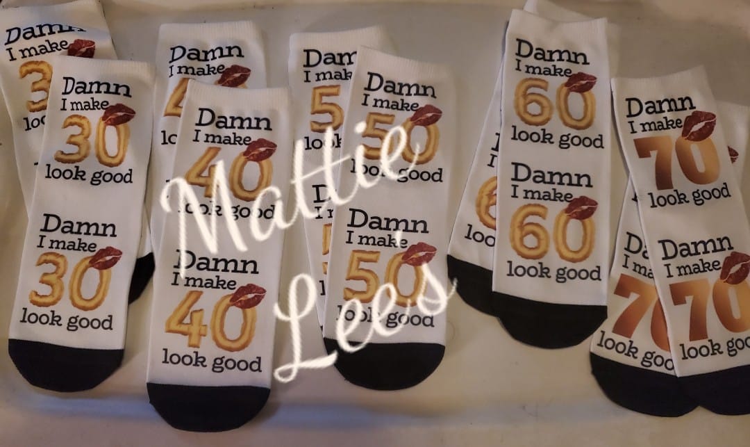 Birthday Theme Custom Adult Dress Ankle Socks With a Message. Birthday ...