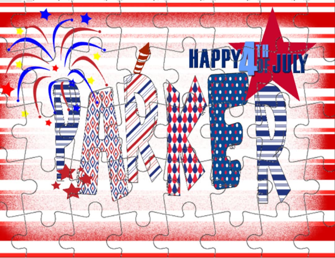 4th of July Theme Puzzle. 48 or 120 Pieces. Approx. . Add Name - Etsy