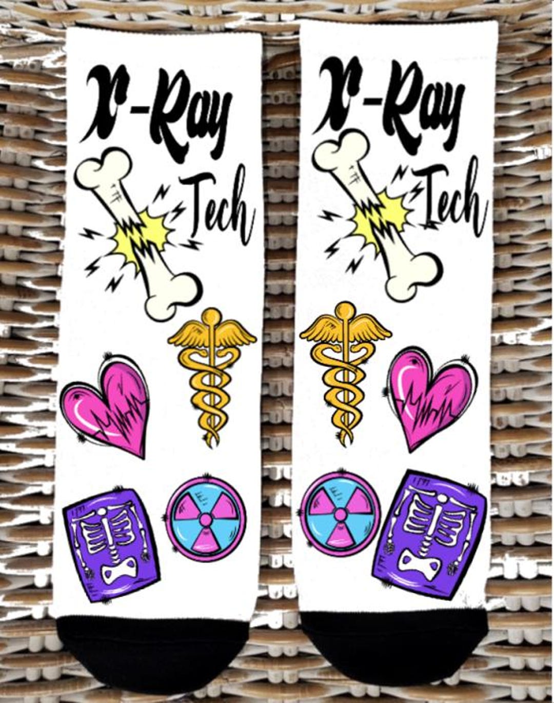 X-ray Tech Radiology Radiologist Theme Custom Adult Dress Ankle Socks ...