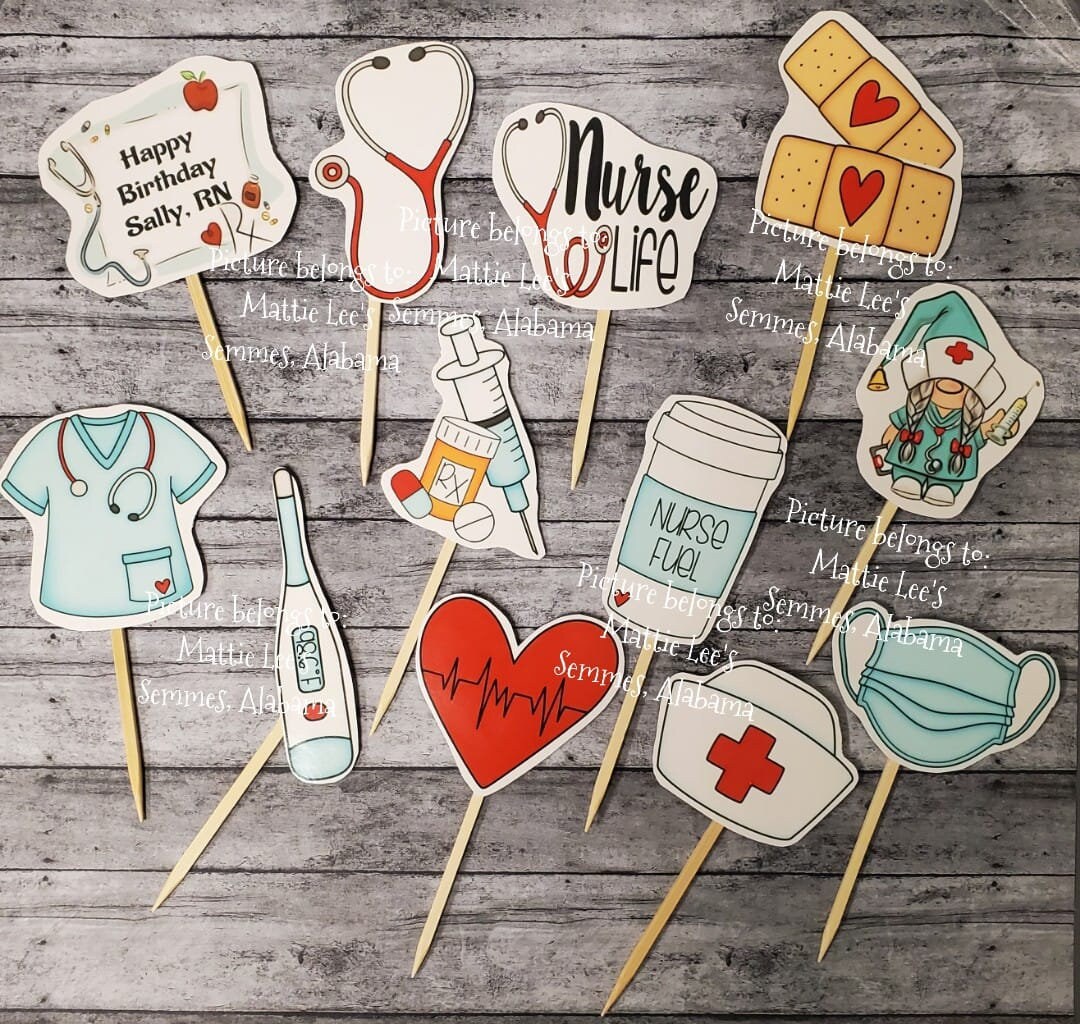 Nurse - Cupcake Toppers - Birthday - Graduation - RN - LPN - CNA ...