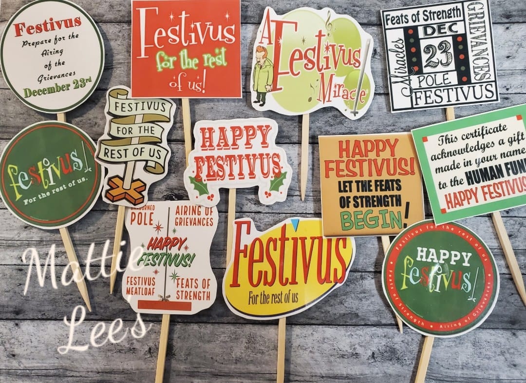 12 Happy Festivus Theme Cupcake Toppers. Birthday. Baby Shower. Party ...