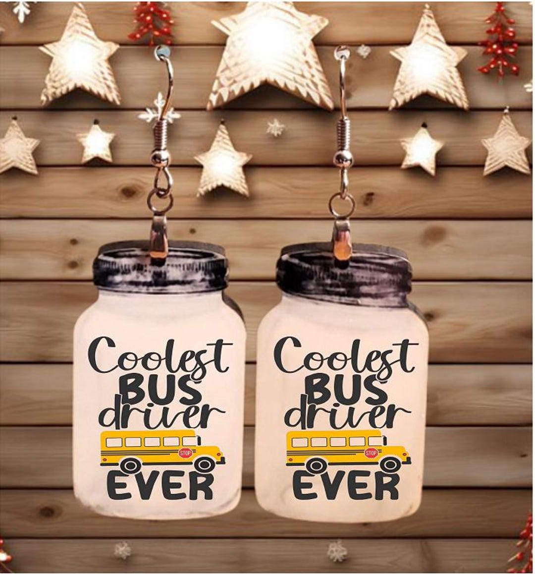 Coolest Bus Driver Earrings, Christmas, School - Etsy