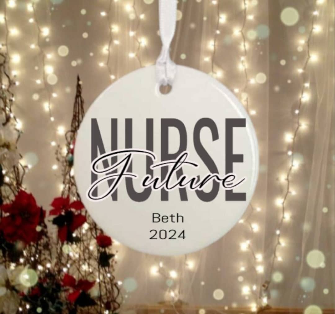 Personalized. Future Nurse Ornament, RN, LPN, Nurses Week Gift, White ...
