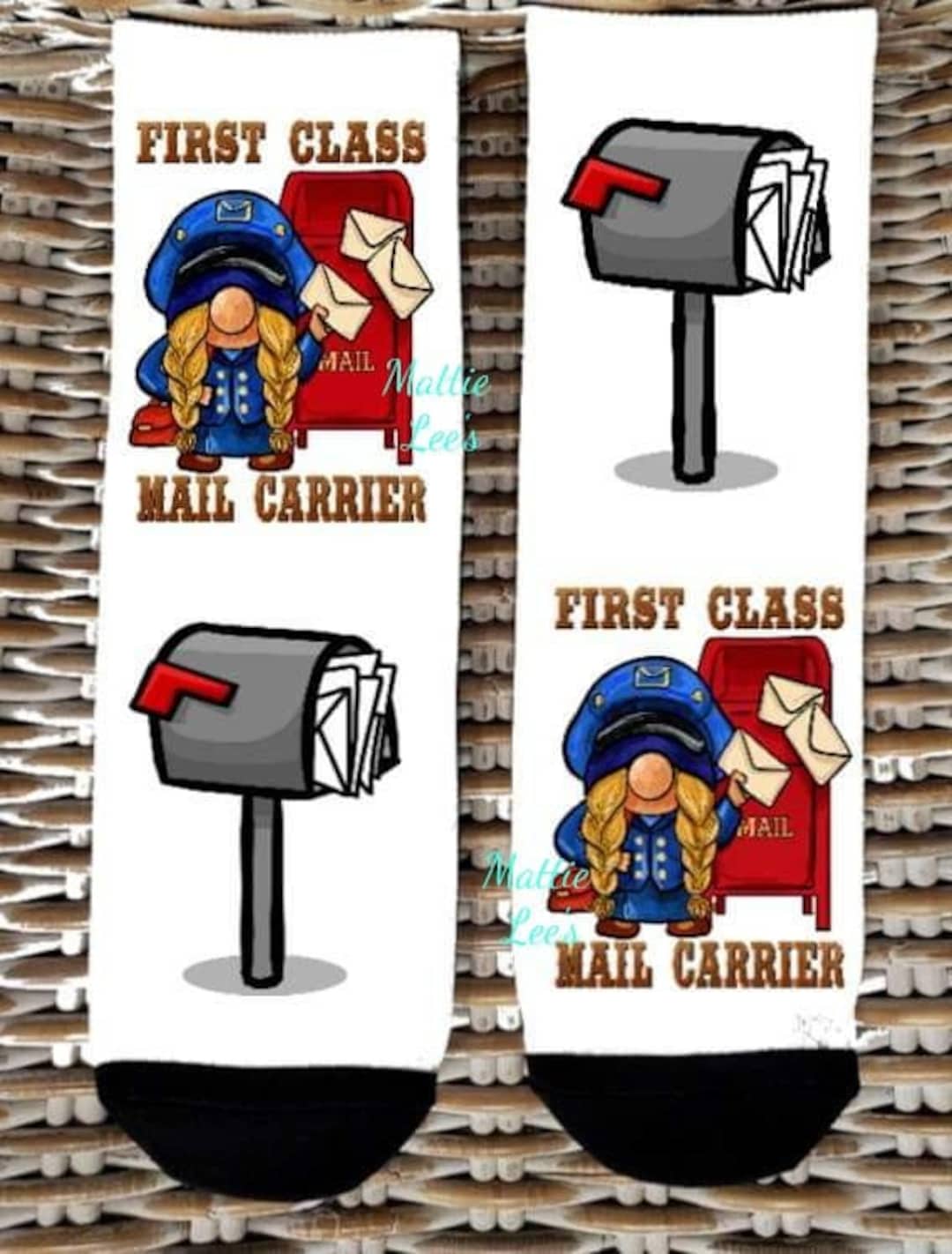 Mail Carrier Postal Theme Custom Adult Dress Ankle Socks . Mail Carrier ...