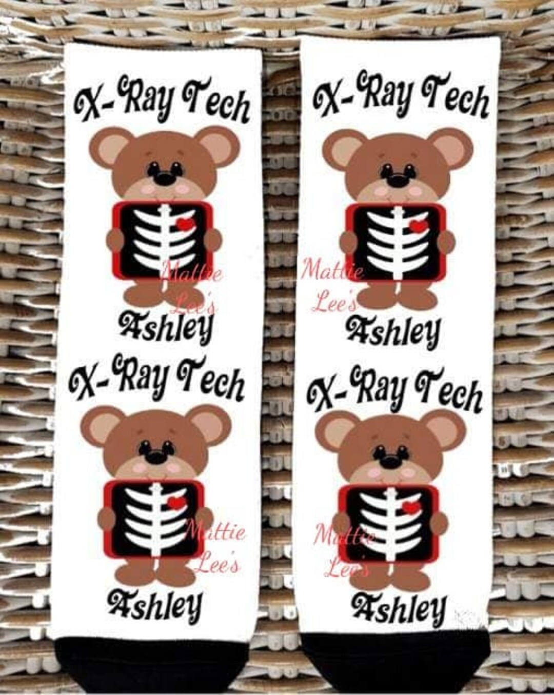Custom X-ray Tech Theme Radiology Adult Dress Ankle Socks With Name. X ...