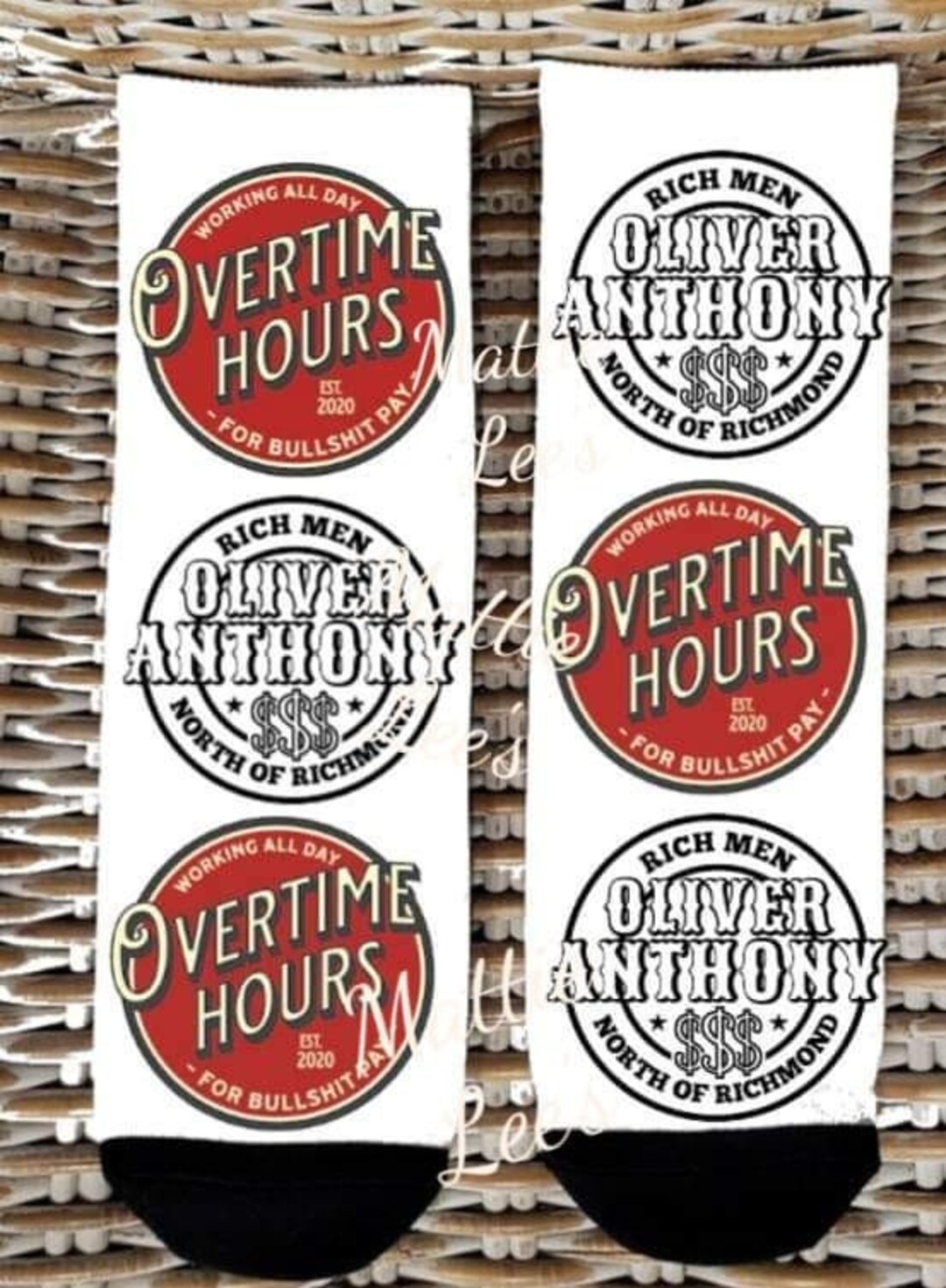 Overtime Hours Theme Custom Adult Dress Ankle Socks With a Message ...