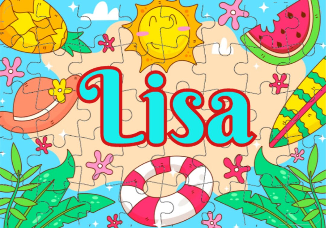 Name Puzzle - Custom Puzzle - Personalized Puzzle. Beach Theme Theme ...
