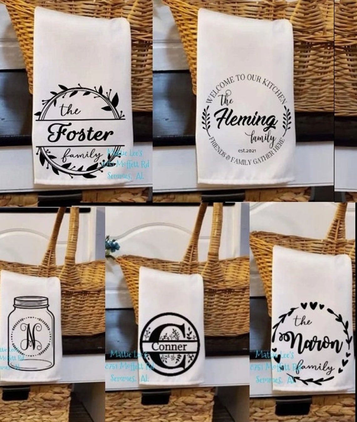 Custom Kitchen Towel Personalized. 5 Styles to Choose From. - Etsy