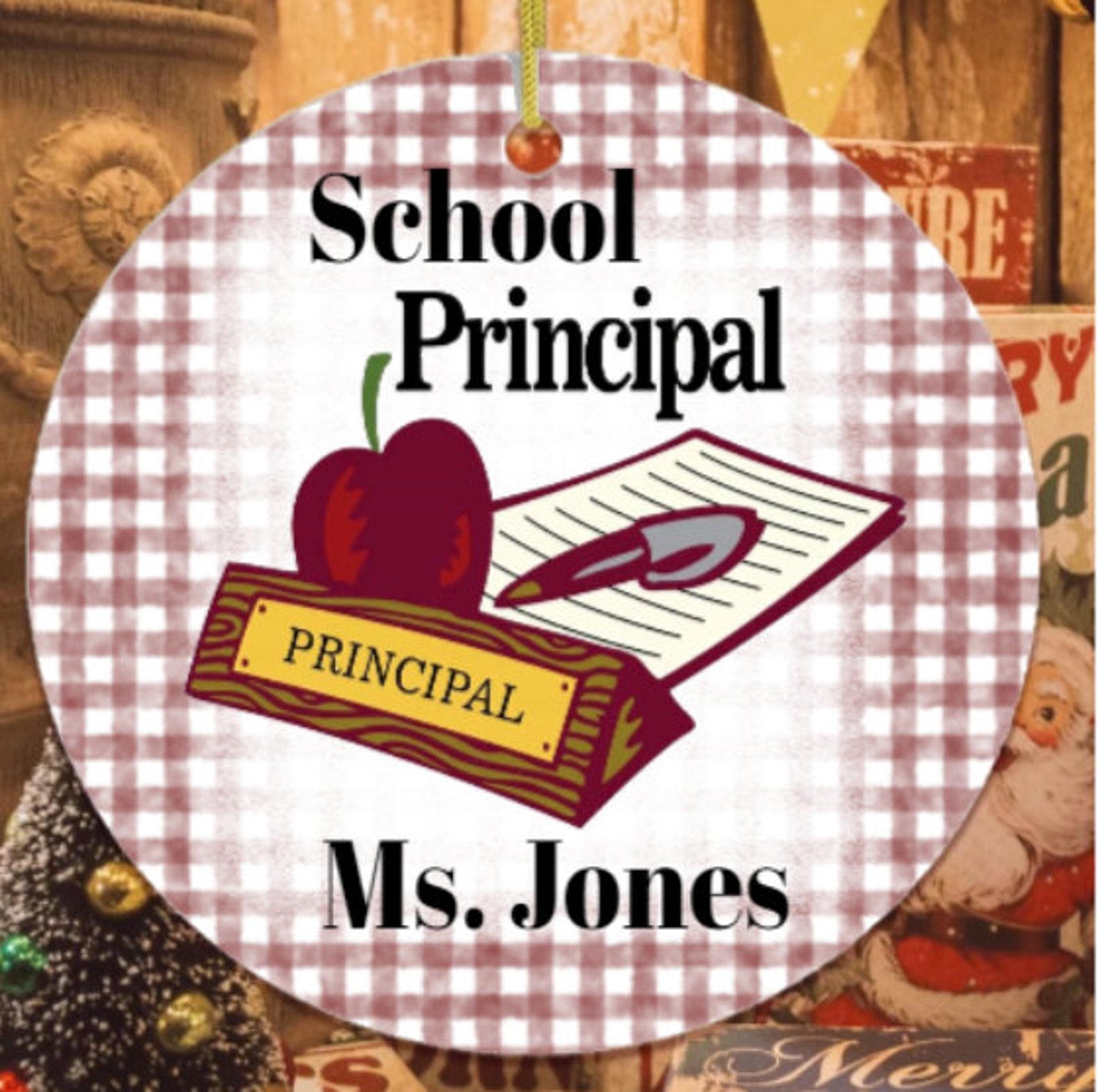 School Principal Sublimation Ceramic Type Christmas Ornament. - Etsy