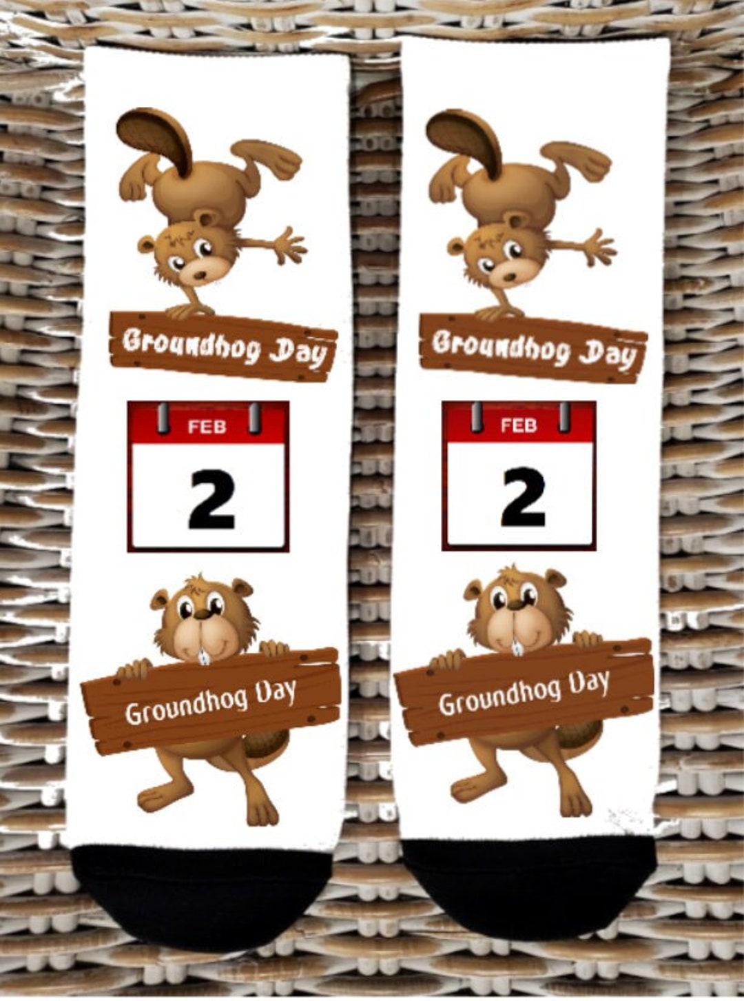 Groundhog Day Theme Custom Adult Dress Ankle Socks. (style 2) Ground ...