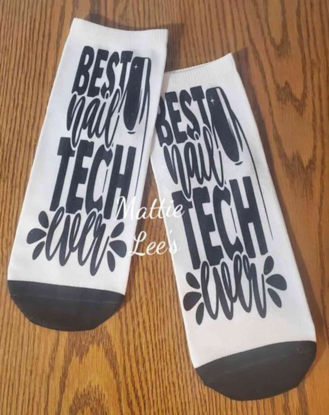 Best Nail Tech Custom Adult Dress Ankle Socks With Name. Nail Techs ...