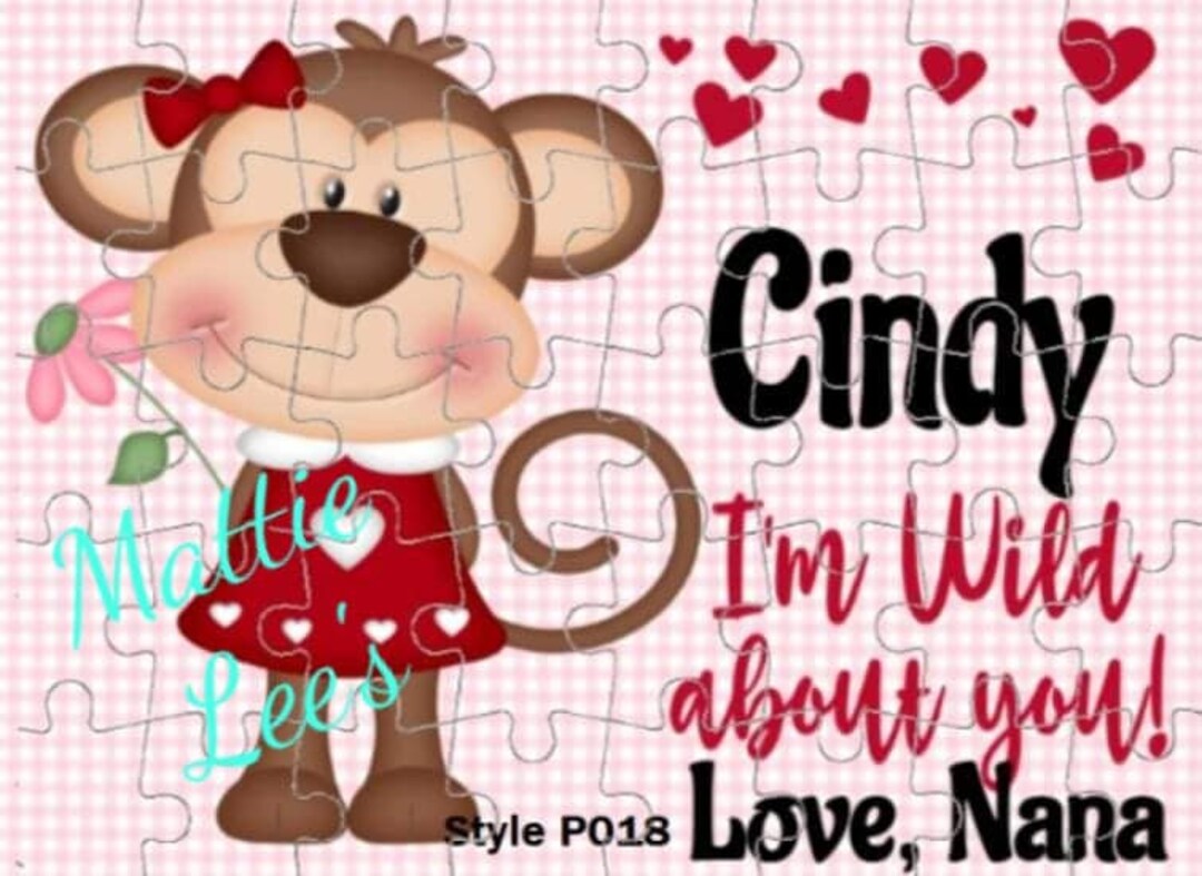 Valentine Name Puzzle - Custom Puzzle - Personalized Puzzle. Girl or ...