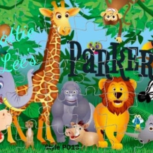 Name Puzzle - Custom Puzzle - Personalized Puzzle. Zoo Theme Name ...