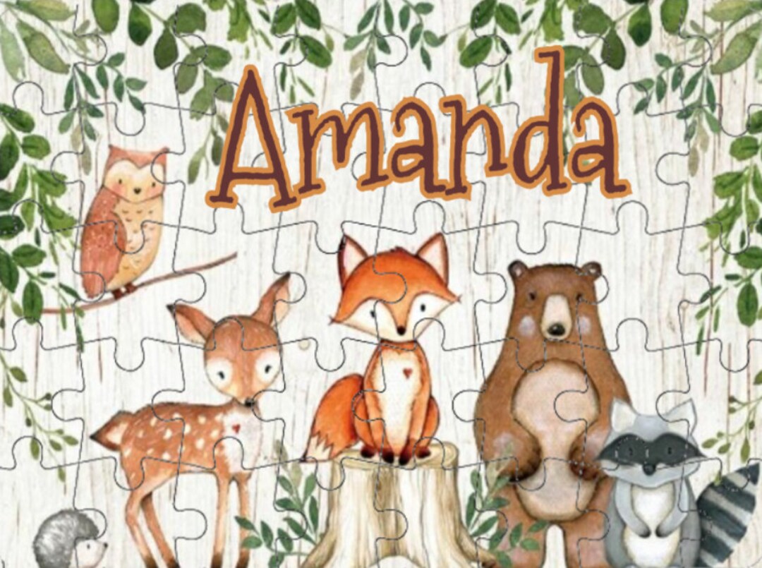 Woodland Animals Name Puzzle - Custom Puzzle - Personalized Puzzle ...
