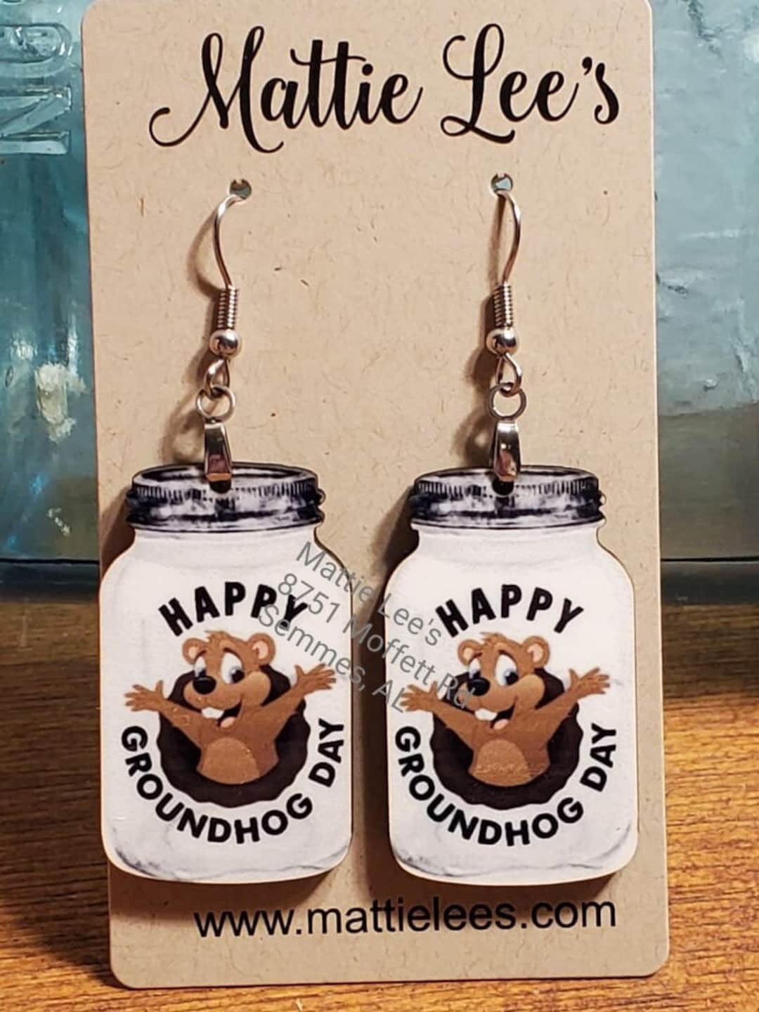 Und täglich grüß Sie das Mason-Glas-Ohrringe. Glückliche Murmeltiere ...